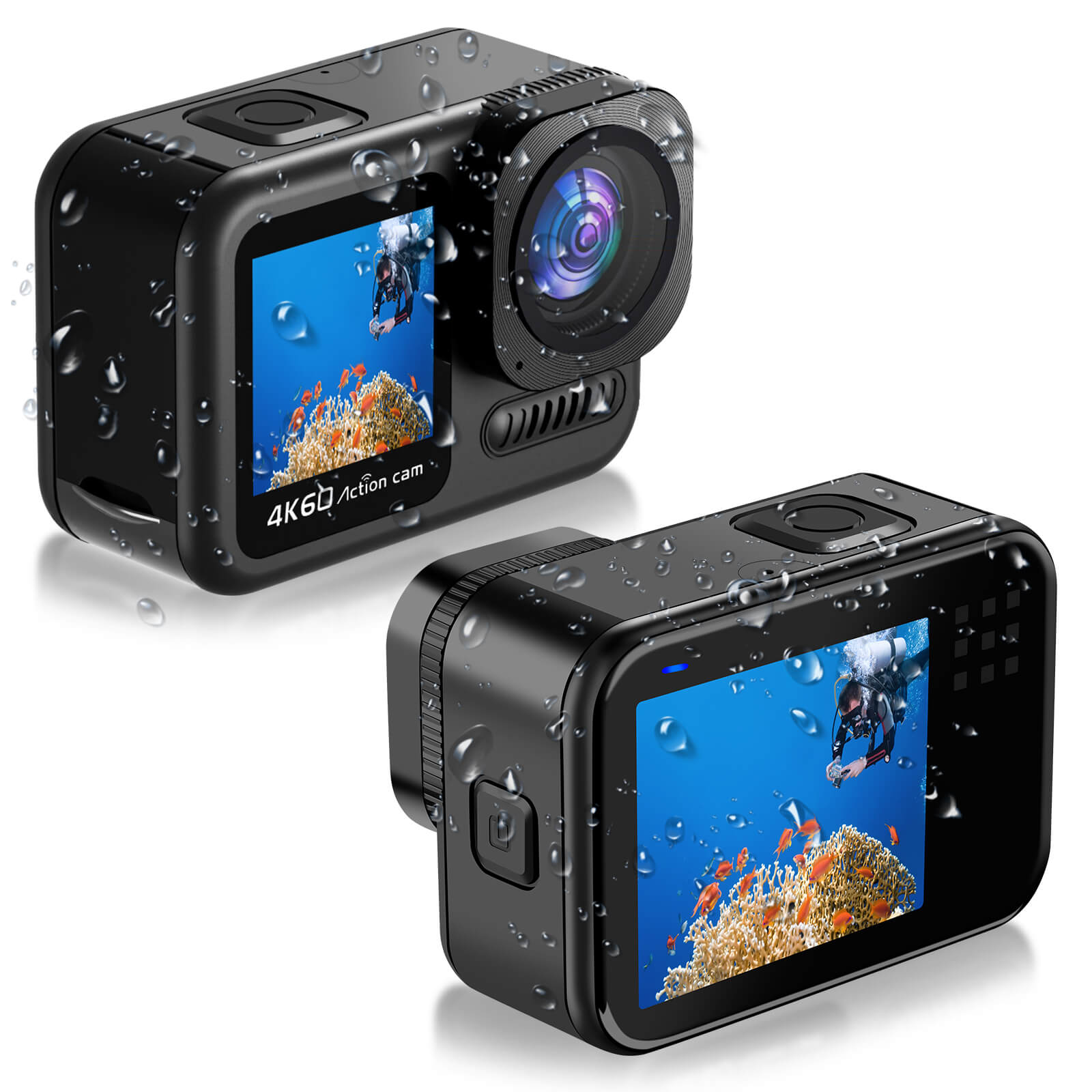 SU8 4K 60fps Underwater 66ft Waterproof Action Camera with Image Stabi